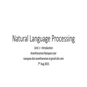 Natural Language Processing L01 Introduction Ppt