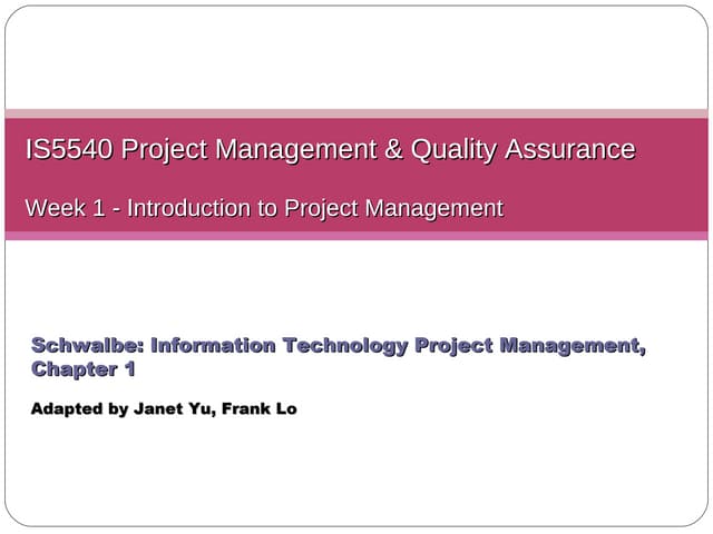 PMP Lecture 1: Introduction to Project Management | PDF