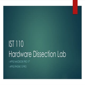 L04_Hardware Dissection Lab.pptx for ist 110 | PPTX