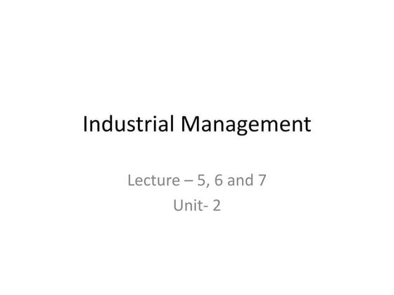 Concept of industrial management | PPTX
