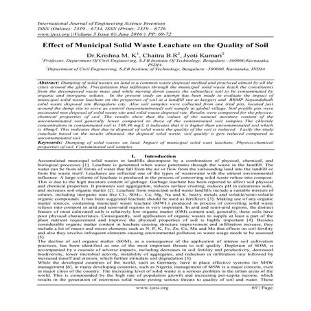 Effect of Municipal Solid Waste Leachate on the Quality of Soil | PDF