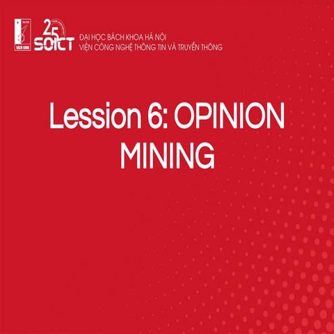 Web mining - L006 - The Opinion Mining - 01 | PPT