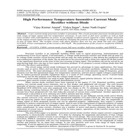 A new precision peak detector full wave rectifier | PDF