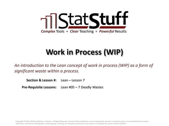 Work in progress (wip | PPTX