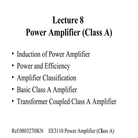 L08 power amplifier (class a) | PPT