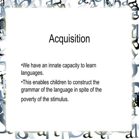 First language acquisition | PPT | Parenting Babies and Toddlers ...