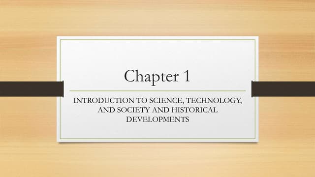 Introduction to Science, Technology and Society | PDF