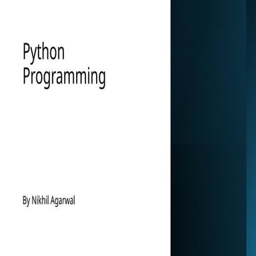 Python ppt introduction by Radhe Nikhil A | PPT