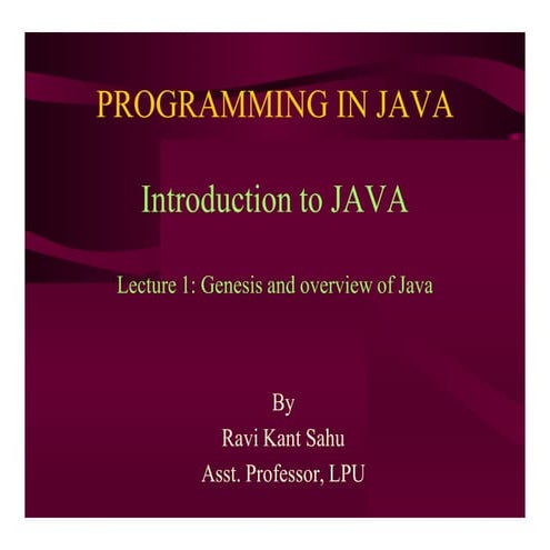 Introduction to java