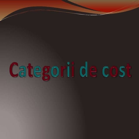 Categorii de costuri | PPT