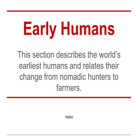 Ch.1/L1 - Early Humans | PPTX