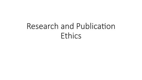 Research Methodology and its Research Ethics | PPTX | Education