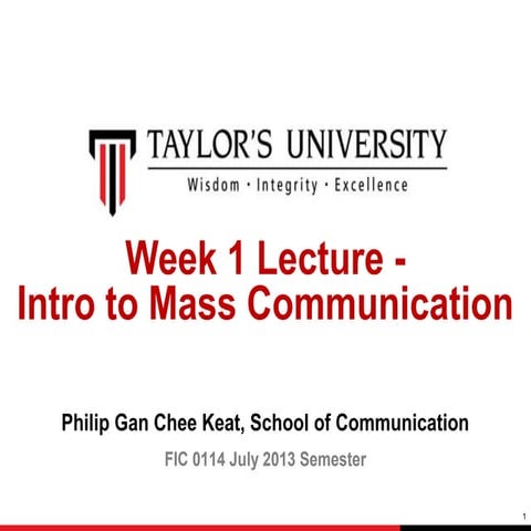 L 1 intro to mass communication | PPT