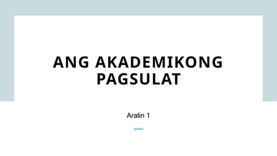 Filipino Writing 101 | PPTX