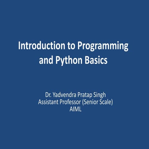 L1 L2introduction To Programming And Python Basicspptx Programming Languages Computing 