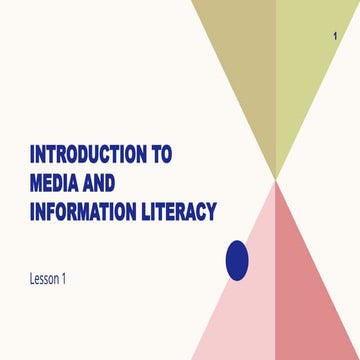 Chapter 1 Introduction to Media and Information Literacy | PPTX