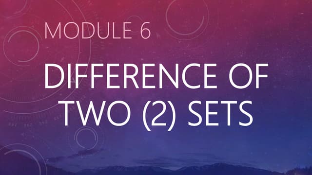 Union & Intersection of Sets | PPTX