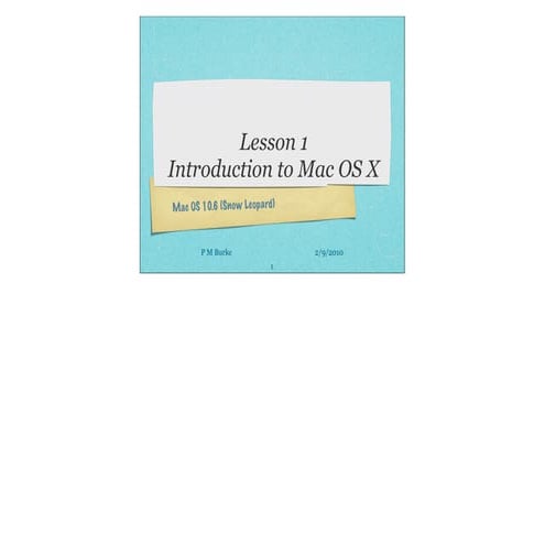 Lesson 1: Mac OS X Intro | PDF