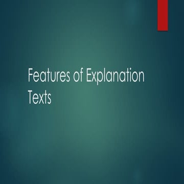 Features of an Explanation Text | PPT