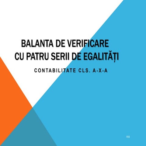 Balanta de verificare - aplicatie | PPTX