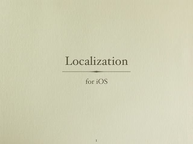Ios Localization Ppt