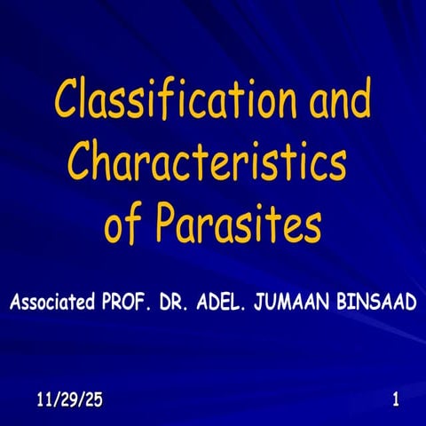 Classification of medical parasites | PPTX