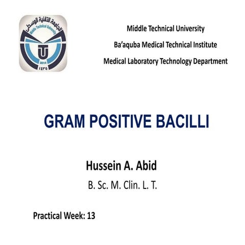 Bacillus spp. (Practical Medical Microbiology, 12) | PDF
