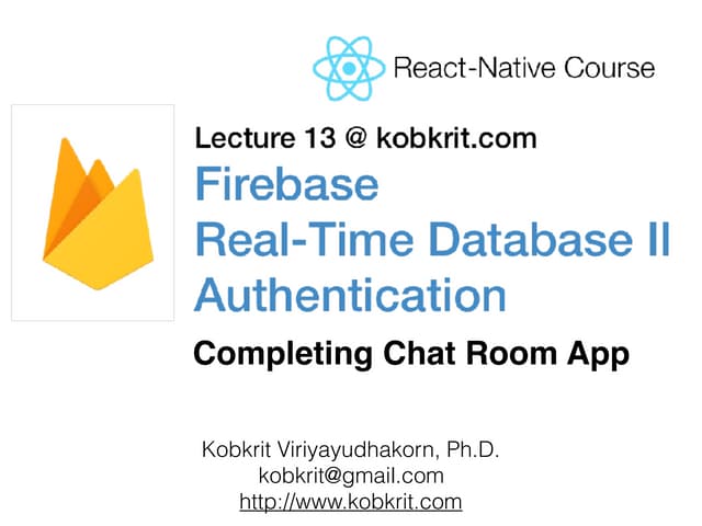 Lecture 12 React Native Firebase Authentication Ppt Baysection