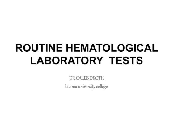 Full Blood Count (FBC) Interpretation.pptx | Blood Disorders | Diseases ...