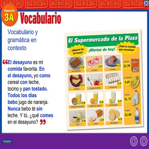 Realidades 1 - 3A: ¿Desayuno o almuerzo? | PPT