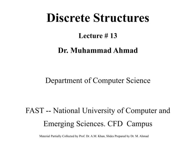 Lecture 13 Graph Theory Slides In Discrete Math Ppt
