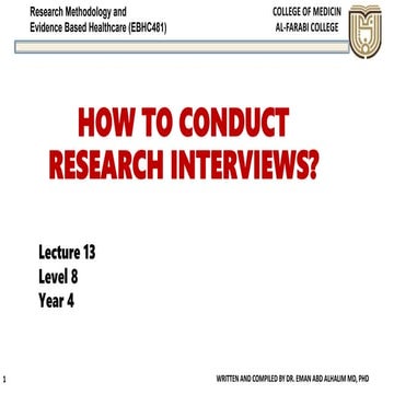 L13 rm how to conduct research interviews | PPT