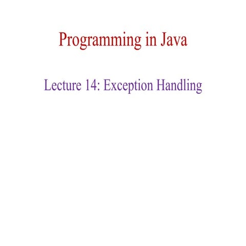Java Exception handling
