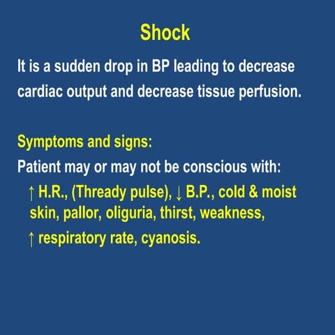 Shock, definition, physiology, pathology, pharmacology and consent. | PPT
