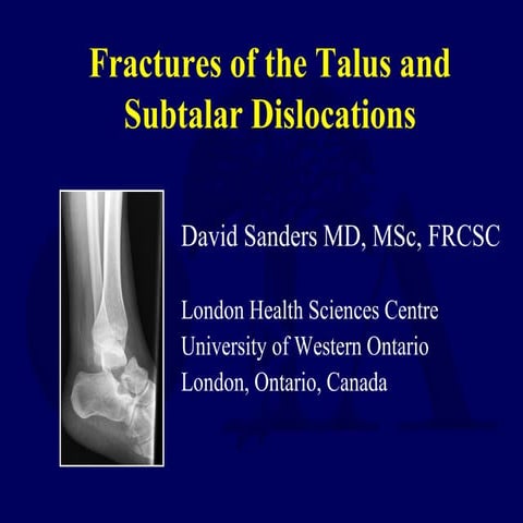 L14 talus fxs & dislocation | PPT
