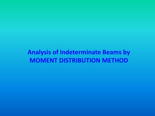 Lecture 2( Moment distribution method with sway) | PDF