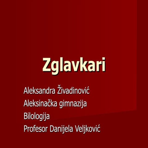 L168 - Biologija - Zglavkari - Aleksandra Živadinović - Danijela ...