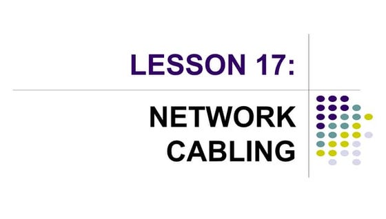 Network Cabling | PPT | Computer Networking | Computing