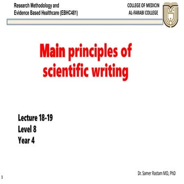 L18 19 Principles of Scientific Wrtiting -samer | PPTX | Smoking ...
