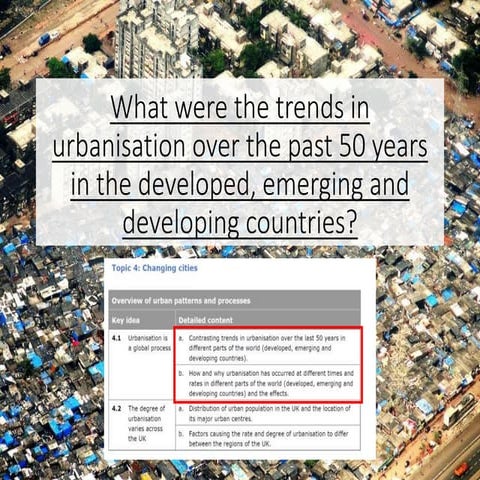L1 ap urbanisation over past 50 years | PPT