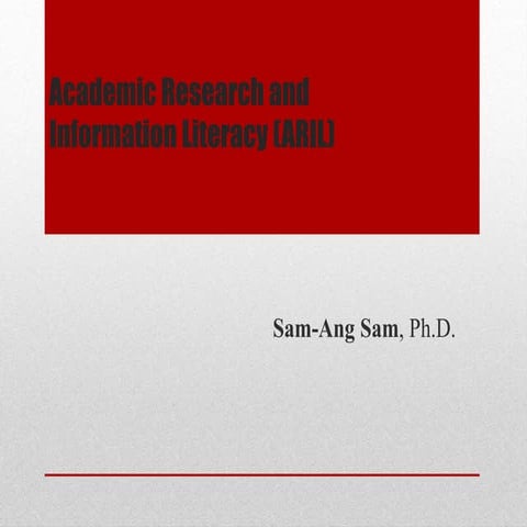 ARIL Introduction by Dr. Sam Ang Sam | PPTX
