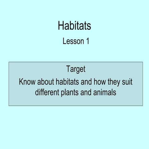 Lesson 1 habitats | PPT