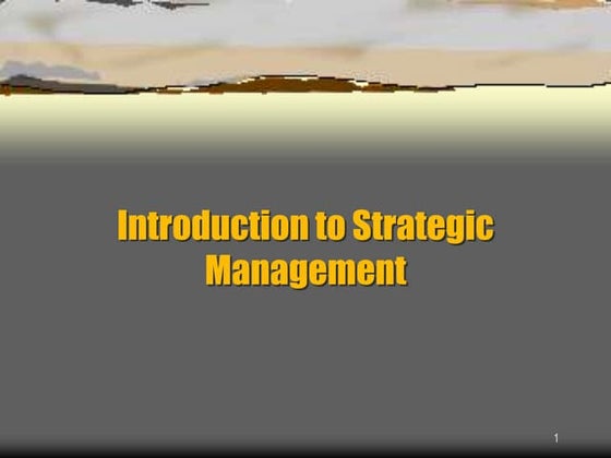 Strategic management and strategic planning | PPTX