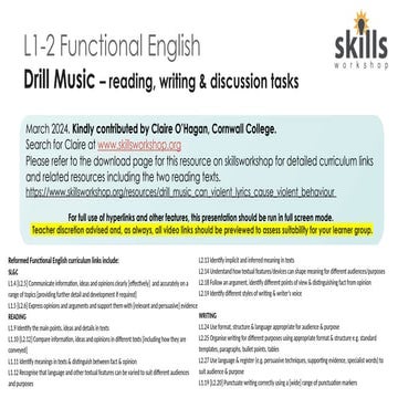 Drill music Presentation for ESL learners | PPTX