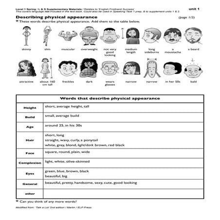 Describing people | DOCX