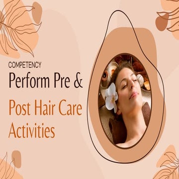 Lesson 1- PERFORM PRE AND POST HAIR CARE | PDF
