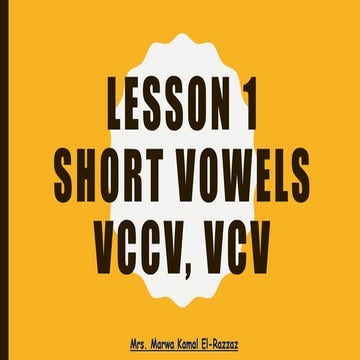 L1 short vowels vccv Reading Street Grade 5 Unit 1 Red Kayak | PPTX
