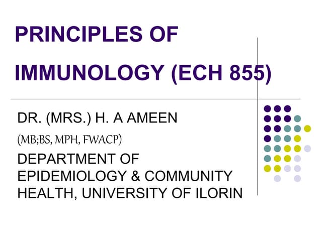 Introduction to Immunology | PPT