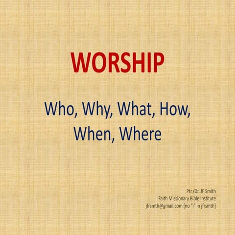 Worship Lesson 1 | PDF