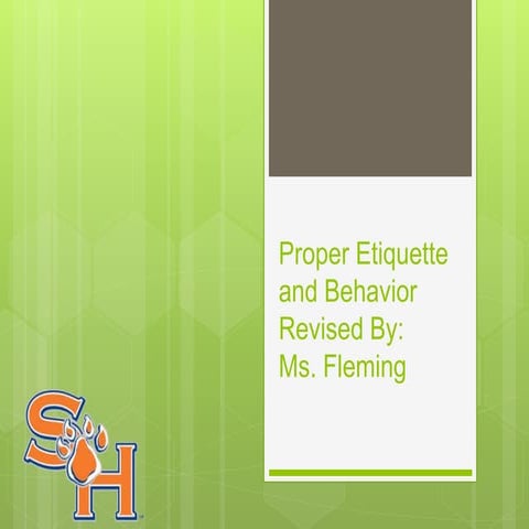 Proper Etiquette and Behavior in ESP Education | PPT